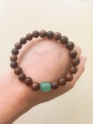 天然金丝檀木手串女金丝楠佛珠东陵玉新中式禅意风手链念珠串盘玩