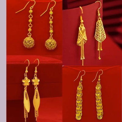 新品越南沙金花朵流苏耳