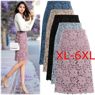 Summer Skirt fat women's new lace skirts bag hip long dress