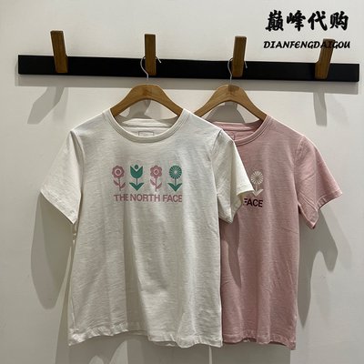 TheNorthFace北面25春夏款户外运动舒适纯棉印花短袖T恤女款8DCC