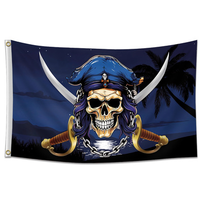 骷髅海盗旗帜挂布房间装饰