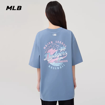 MLB官方 男女情侣时尚休闲渐变海岸落日短袖T恤2025夏季新款TSX04