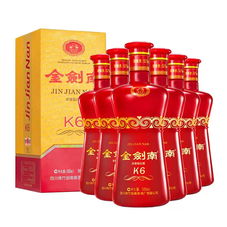 2023年 剑南春 金剑南k6 52度500ml*6瓶浓香型 整箱装 - 拍卖