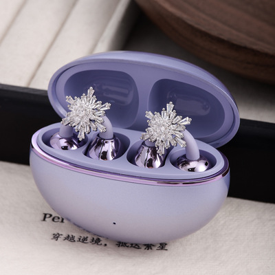旋转雪花耳机夹钻扣卡扣diy时尚百搭小装饰耳饰适用FreeClip耳机