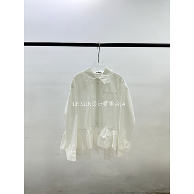 【欧货正品设计师款】2026新款花边翻领衬衫8091