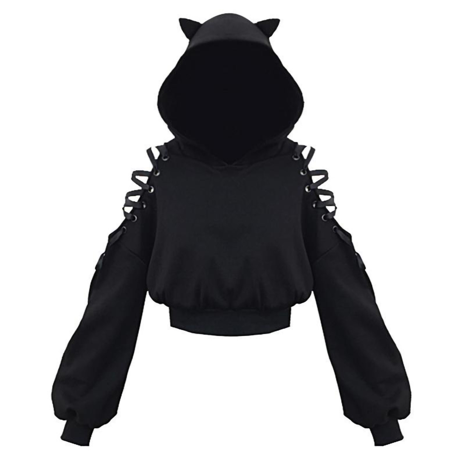 Women's hooded open belly short sweater女士连帽露肚短款卫衣