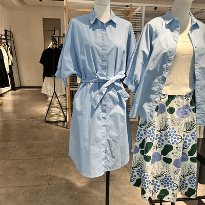 indicia6B404LQ206N专柜正品标记女装短袖通勤衬衫连衣裙吊牌989