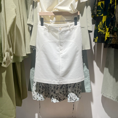 indicia5B306QZ274专柜正品标记女装夏款时尚排扣半身裙吊牌价689