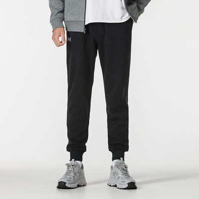 安德玛抓绒长裤男裤 春季UA Rival Fleece Jogger保暖束脚裤时