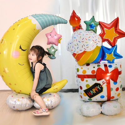 带底座可站立生日气球拍照道具
