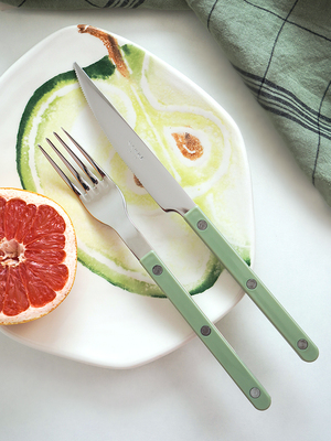 Sabreparis新法国餐具高档不锈钢牛排餐具刀叉套匙家用绿色