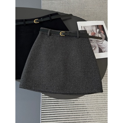 新款高腰显瘦A字裙防走光短裙