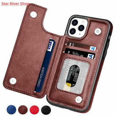 Retro PU Flip Leather Case For iPhone 15 14 13 12 Pro Max XS Mu and Samsung S20 S22 Ultra