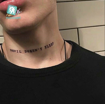 Waterproof Temporary Tattoo Sticker Black Devil Doesn't