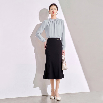 2026夏季新款衬衫鱼尾裙休闲出勤薄款半身裙商务风女高级西装套装