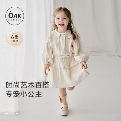 女童法式泡泡袖上衣oakfamily