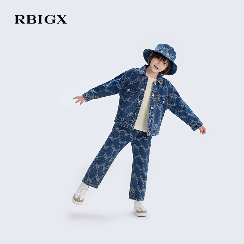 RBIGX瑞比克童装春季新款宽松版型百搭设计感潮流牛仔外套