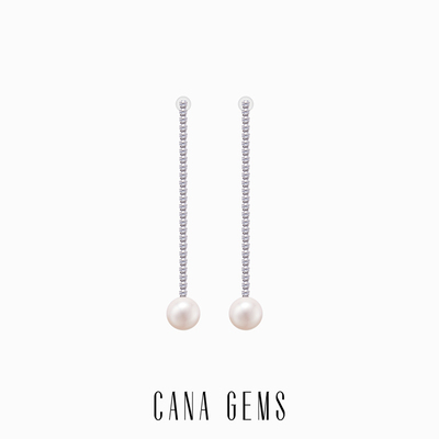 CANAGEMS长吊坠淡水珍珠耳饰