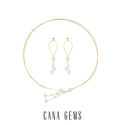 流星珍珠项链耳环淡水珍珠