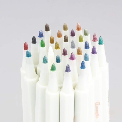 30 Colours Metallic Marker Pens for Glass Paint Markers Pen