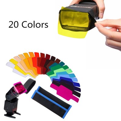 New 20pcs Flash Speedlite Color Gels Filters 适用于 Canon Ca
