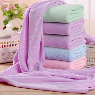 Bear Patterns Quick-dry Bath Towels Beach Towels in Solid Co