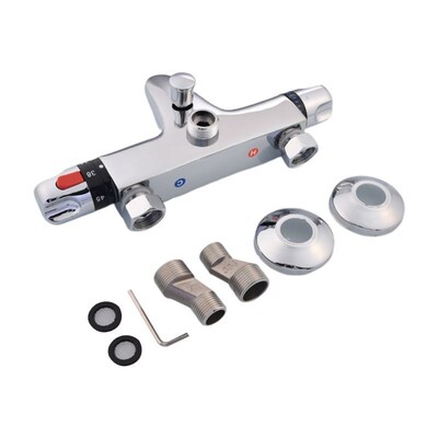 Chrome Thermostatic Bath Shower Mixer Tap Valve Deck Mounted