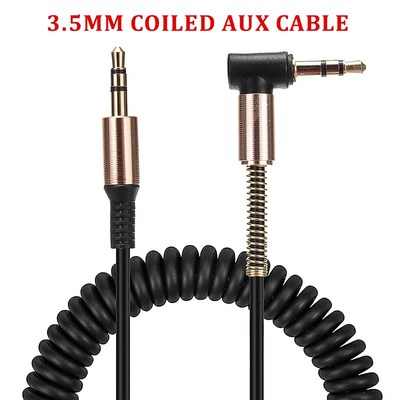 3.5mm Speaker Replacement Aux Cable Spring Coiled Male Jack