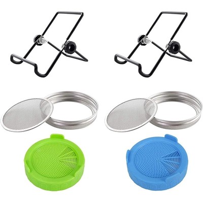 Stainless Steel Sprouting Jar Lid With Sprouting Stands And