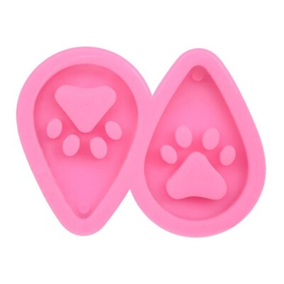 DIY Dog Paw Keychain Epoxy Resin Mold Key Chain Earrings Pen