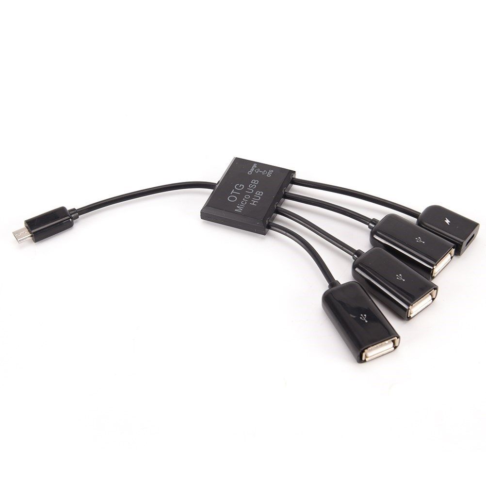 Multi-function USB 2.0 4 in 1 Micro USB Host OTG Charge Hub_虎窝淘