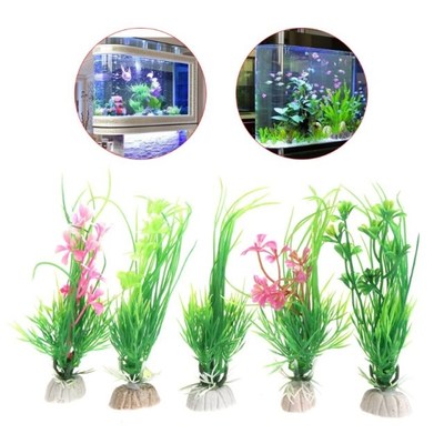Design Artificial Plastic Aquarium Plants Grass Background F