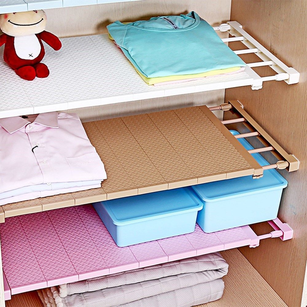 Adjustable Closet Storage Shelf Organizer Wall Mounted DIY K_虎窝淘