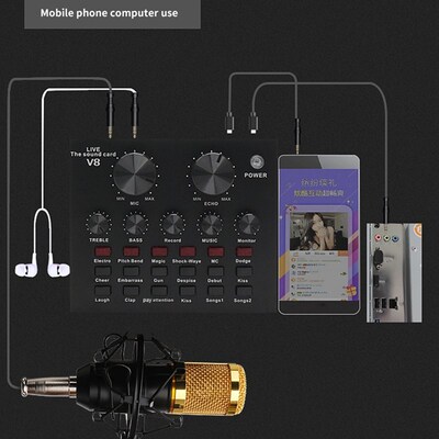 HOT-V8 Sound Card Audio Set Interface External sb Live Micro