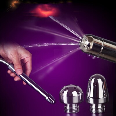 Elbow 3-head Enema Cleaning Flusher Long Tube Aluminum Alloy