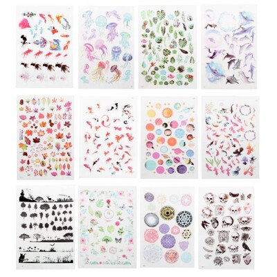 12 Sheets Goldfish Leaves DIY Epoxy Resin Fillers Jewelry Fi