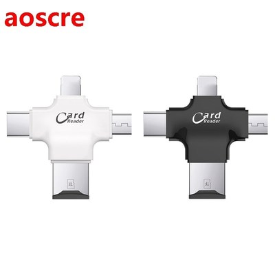 4 in 1 Card Reader Type C Micro-USB Adapter Micro-TF/SD Card