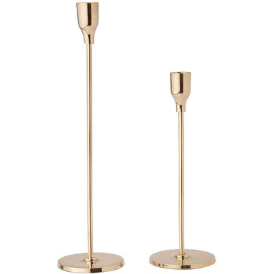Gold Taper Candle Holder Set Candlesticks, Fits Standard Tap