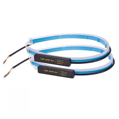 2pcs Ultrafine Car Soft Turn Signal Guide Strip Lamp Flexibl