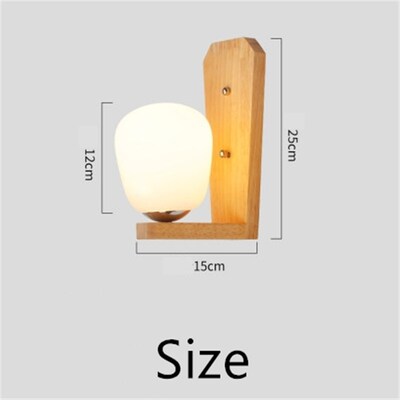 Japanese Solid Wood Residential Bedroom Bedside Wall Lamp Li