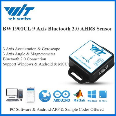 Bluetooth 2.0 BWT901CL Sensor 200Hz 3 Axis Angle + Accelerat