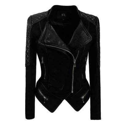 Suede leather jacket for women slim fit short leather