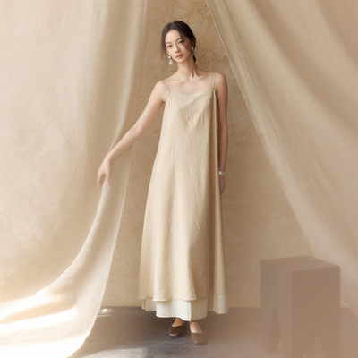 AIRIQI26夏新款拼色A字瀑布裙