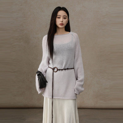 AIRIQI26春新款慵懒感针织罩衫