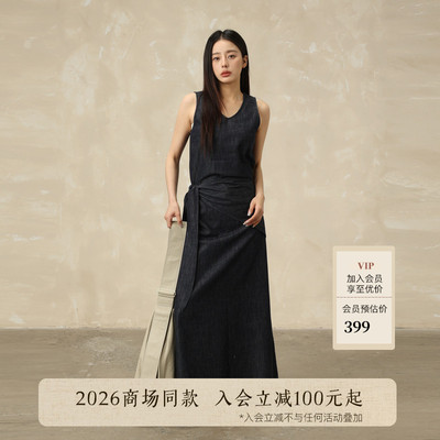 AIRIQI26夏新款侧边腰巾连衣裙