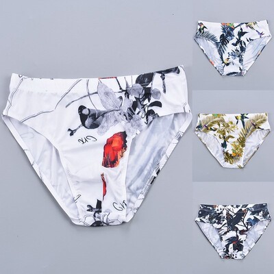 Mens Fashion Print Briefs Shorts Soft Underwear Printing Und