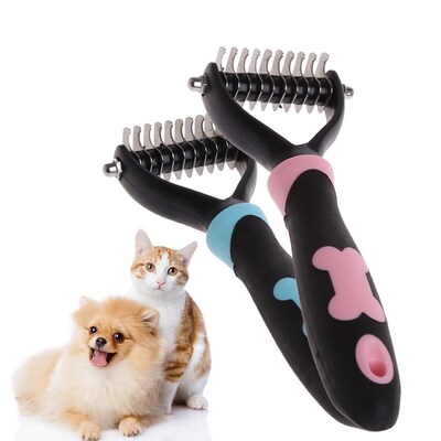 Dog Pet Brush Dematting Grooming Deshedding Tool Trimmer Com