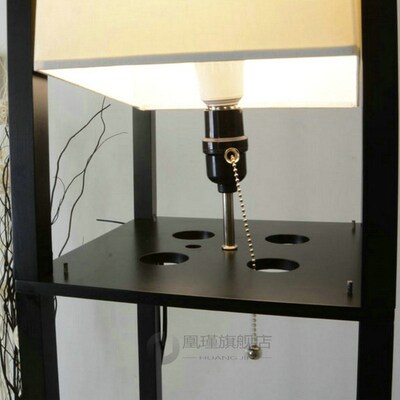 Modern LED Decorative Wooden Loft Floor Lamp Black White Sta