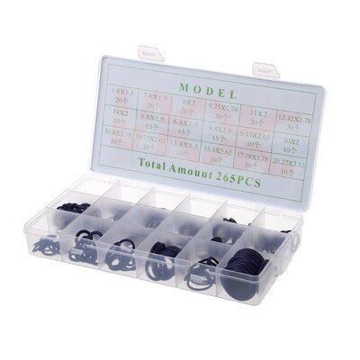 265Pcs Car A/C R134a System Air Conditioning O Ring Seals Wa