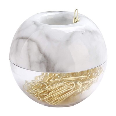 100PCS Paper Clips In Clear Acrylic Paperclip Dispenser  Ele